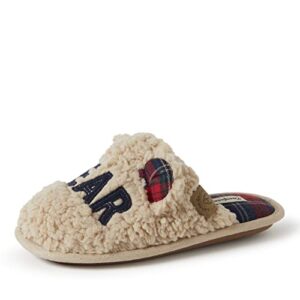 dearfoams matching family collection lil & baby slipper, lil bear cream, 2-3 us unisex big kid