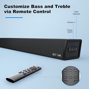 Bestisan TV Speaker, Sound Bar for TV with Bluetooth, Optical, HDMI-ARC and AUX Connectivity,34 inch 100W, Includes Remote Control