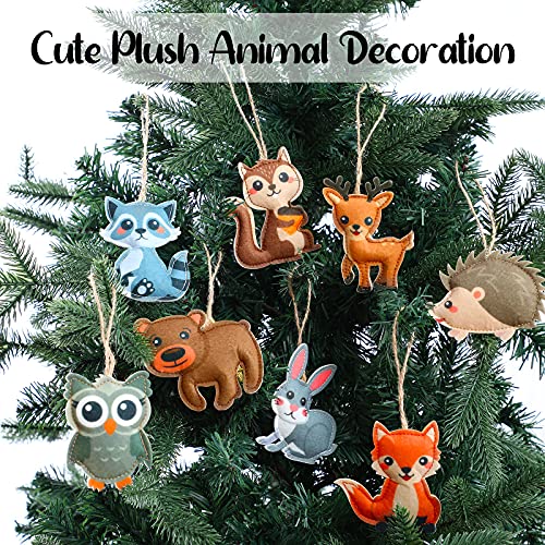 8 Pieces My Forest Friends Christmas Ornament Set Animals Craft Kit, Felt Woodland Decor Cute Animals Christmas Tree Decor for Home Party Decorations