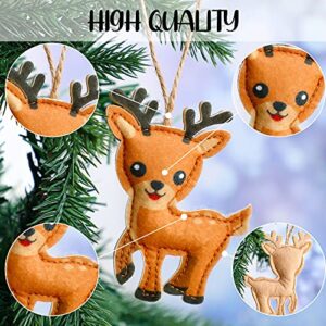 8 Pieces My Forest Friends Christmas Ornament Set Animals Craft Kit, Felt Woodland Decor Cute Animals Christmas Tree Decor for Home Party Decorations