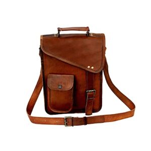 13" leather satchel tablet bag laptop case office briefcase messenger gift for men computer distressed shoulder bag