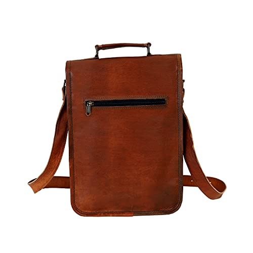 13" leather satchel tablet bag laptop case office briefcase messenger gift for men computer distressed shoulder bag