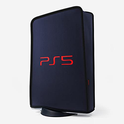 pS5 Case Cover Dust Proof Cover for PlaySATOION 5 Game Console Protector Anti Scratch Washable Dust Cover Sleeve for PS5 Accessories Digital Edition & Disc Edition (Navy Blue)