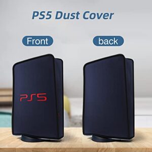 pS5 Case Cover Dust Proof Cover for PlaySATOION 5 Game Console Protector Anti Scratch Washable Dust Cover Sleeve for PS5 Accessories Digital Edition & Disc Edition (Navy Blue)