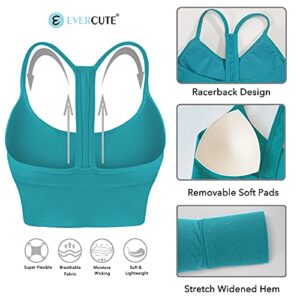 Evercute Racerback Sports Bras Padded Y Racer Back Cropped Bras for Yoga Workout Fitness Low Impact