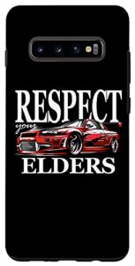 galaxy s10+ retro racer respect your elders, mens vintage tuner car case