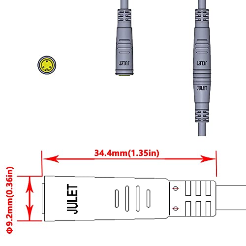 BEISGUANGS Julet 3Pin Female Waterproof Cable Electric Bike Extension Cable Connector for Ebike Light Throttle Ebrake Display