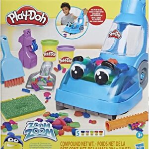 Play-Doh Zoom Vacuum and Cleanup Toy, Kids Cleaner with 5 Cans