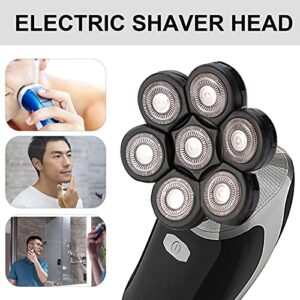 7 Heads Electric Shaver Blades, Floating Washable Blade Electric Razor Shaver Head Replacement For Men(Black)