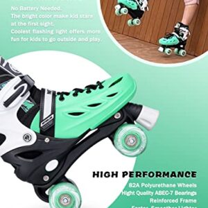 METROLLER Roller Skates for Girls and Boys Teens, Adjustable 4 Sizes for Kids Toddler Rollerskates with Light up Wheels, for Youth Women and Men