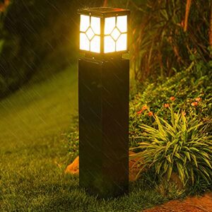 MADBLR7 High Pole Lamp Outdoor Antique Rustproof Pillar Lamp Glass Bollard Post Lantern European Aluminum Bollard Light Waterproof Courtyard Pathway Landscape Stigma Lantern