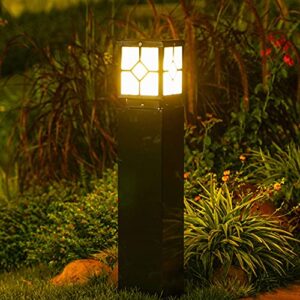 MADBLR7 High Pole Lamp Outdoor Antique Rustproof Pillar Lamp Glass Bollard Post Lantern European Aluminum Bollard Light Waterproof Courtyard Pathway Landscape Stigma Lantern