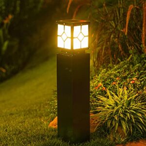 MADBLR7 High Pole Lamp Outdoor Antique Rustproof Pillar Lamp Glass Bollard Post Lantern European Aluminum Bollard Light Waterproof Courtyard Pathway Landscape Stigma Lantern