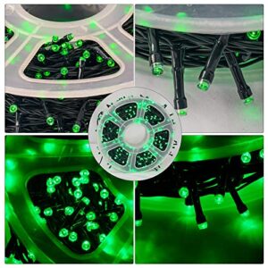 FUNPENY 164FT 500 LED St. Patrick's Day String Lights, 8 Modes Waterproof Plug in Green Wire LED Fairy Light for Indoor Outdoor Christmas Party Wedding Garden Home Decoration (Green)