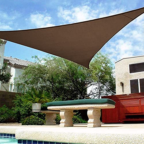 Shade&Beyond Sun Shade Sail 16' x 16' x 16' Triangle Sail Shade Canopy for Patio UV Block for Outdoor Facility and Activities Brown, (We Make Custom Size)