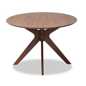 BOWERY HILL Modern Walnut Brown Finished Wood 71-Inch Oval Dining Table