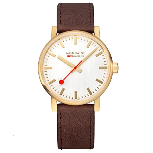 evo2, 40mm, Golden Watch Brown Leather Strap