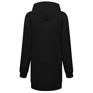 LINASHI Black Skeleton Hoodie Dress for Women Girl Halloween - Long Sleeve Pumpkin Skull Hooded Sweatshirt Pullover with Pocket (C, XXL)