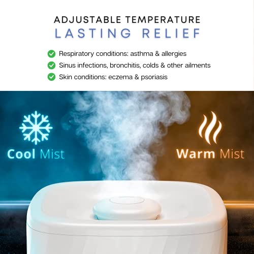 MIKO Humidifier With Cool and Warm Mist, Ultrasonic Humidifiers for Large Room & Bedroom- Water Filter, Auto Mode, No Leak Design, Sleep Mode, Built-in Timer, Humidifier for Babies & Home