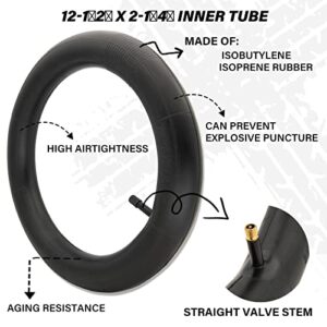 12 1/2 x2 1/4 Tire and Tube Set, 12.5 x 2.25 Bike Tire Compatible for Razor Pocket Mod Dirt Bike Currie Schwinn GT IZIP eZip MX125 Dirt Rocket, Replacement Kids Bike Tires 12.5 x 2.25