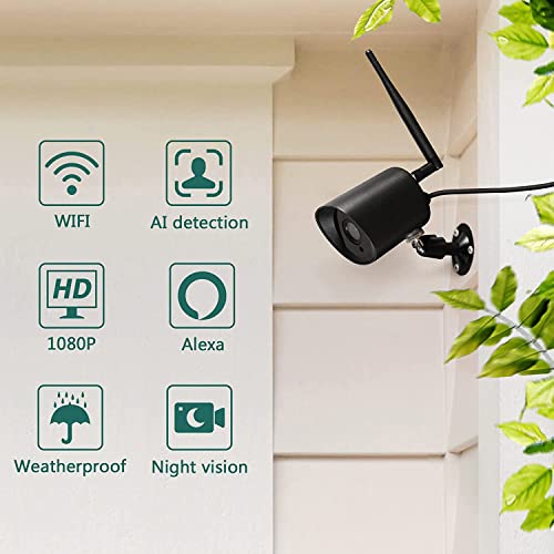 2pack WiFi Security Camera Outdoor,2K Security Cameras for Home Security, Night Vision, Motion Detection, IP66 Waterproof, Cloud Storage, 24/7 Live Video, Compatible with Alexa Google Assistant