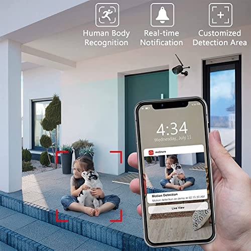 2pack WiFi Security Camera Outdoor,2K Security Cameras for Home Security, Night Vision, Motion Detection, IP66 Waterproof, Cloud Storage, 24/7 Live Video, Compatible with Alexa Google Assistant