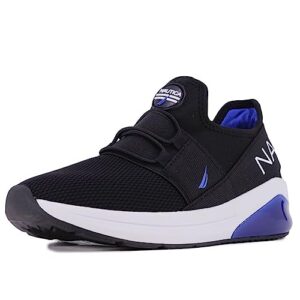 Nautica Kids Toddler Light Up Flashing Sneaker Athletic Slip-On Bungee Running Shoes Boy-Girl Toddler Little Kid-Neave Buoy Light-Black Cobalt-11