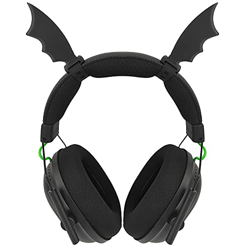 Halloween Bat Wings Headphone Attachment, Bat Devil Horns Headband Headset Decor, Cosplay Props Bat Wing for Halloween Christmas Party Dress Up Accessories,Black