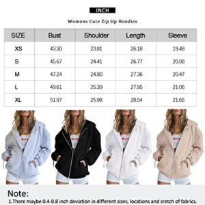 Trendy Queen Hoodies for Women Fall Clothes 2023 Zip up Oversized Sweatshirt Fleece Jackets Long Sleeve Comfy Winter Clothes Teen Girls Fashion Cute Y2K Clothing Black