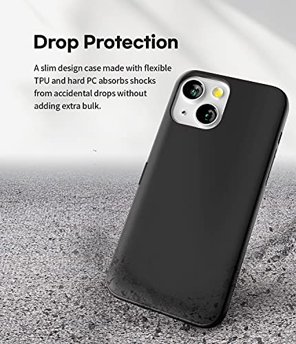 GOOSPERY Magnetic Door Bumper Compatible with iPhone 13 Mini Case, Card Holder Wallet Case, Easy Magnet Auto Closing Protective Dual Layer Sturdy Phone Back Cover, Black