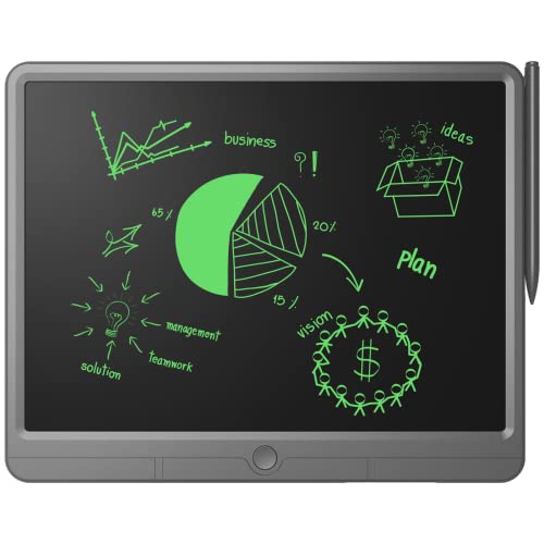 TUGAU LCD Writing Tablet 15 Inch, Erasable Electronic Writing Pad, Large Doodle Board, Portable Drawing Tablet Gift for Kids & Adults, Digital Paper Handwriting Pad for Business Office Homeschool