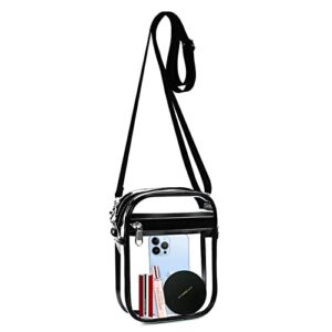 armiwiin clear bag stadium approved, clear crossbody purse bag with front pocket for concerts sports events festivals