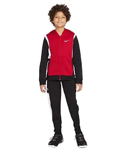 Nike Boy's Elite Full Zip Hoodie (Little Kids/Big Kids) University Red/Black/White/White MD (10-12 Big Kid)