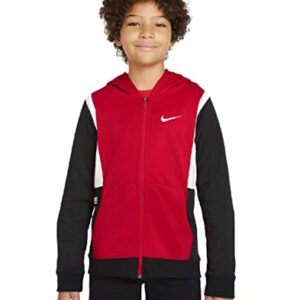 Nike Boy's Elite Full Zip Hoodie (Little Kids/Big Kids) University Red/Black/White/White MD (10-12 Big Kid)