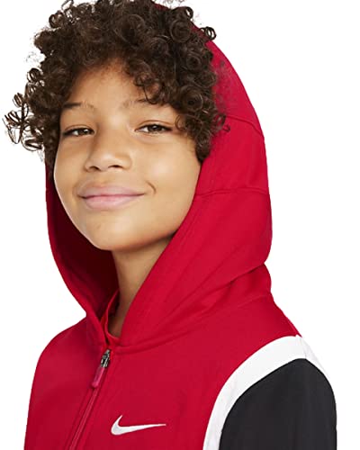 Nike Boy's Elite Full Zip Hoodie (Little Kids/Big Kids) University Red/Black/White/White MD (10-12 Big Kid)