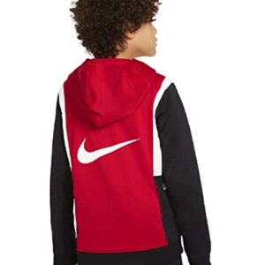 Nike Boy's Elite Full Zip Hoodie (Little Kids/Big Kids) University Red/Black/White/White MD (10-12 Big Kid)