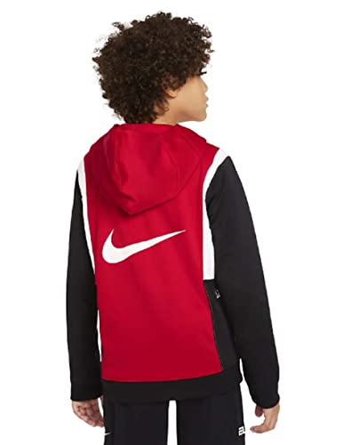 Nike Boy's Elite Full Zip Hoodie (Little Kids/Big Kids) University Red/Black/White/White MD (10-12 Big Kid)