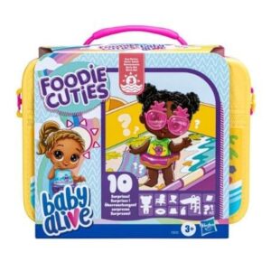 Baby Alive Foodie Cuties, Surprise Toy, 3-Inch Doll for Kids 3 and Up, 10 Surprises in Lunchbox-Style Case (Styles May Vary)