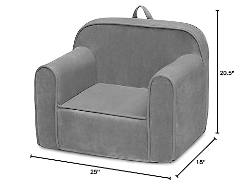 Delta Children Cozee Chair for Kids for Ages 18 Months and Up, Grey Mink Velvet