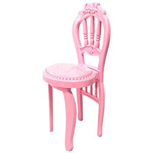 HTHAU NK1 Set Doll Furniture 2 Fashion Chairs +1 Modern Table for Barbie Doll Accessories Dining Home Toys Girl Gift DZ (Color: White)