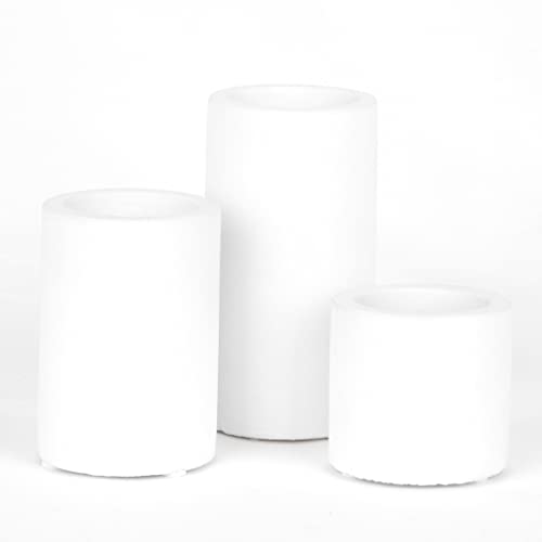 Koyal Wholesale Ceramic Tealight & Taper Candle Holders, Matte White Candle Taper Holder Set of 3