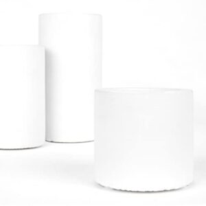 Koyal Wholesale Ceramic Tealight & Taper Candle Holders, Matte White Candle Taper Holder Set of 3