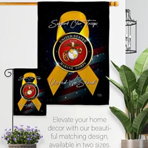 Breeze Decor Support Marine Corps Garden House Flag Kit Armed Forces USMC Semper Fi United State American Military Veteran Retire Official Decoration Banner Small Yard Gift Double-Sided, Made in USA