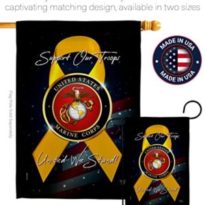 Breeze Decor Support Marine Corps Garden House Flag Kit Armed Forces USMC Semper Fi United State American Military Veteran Retire Official Decoration Banner Small Yard Gift Double-Sided, Made in USA