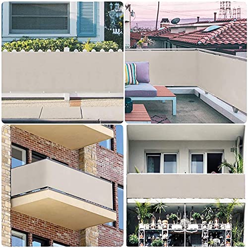 XIANPING Sunblock Shade Cloth 3.94'x19.69' Sunblock Patio Canopy UV Block Outdoor Waterproof Dustproof with Fixing Kit Taped Edge for Deck Patio Pergola Outdoor Backyard, Light Brown