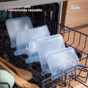 Ziploc Endurables Large Pouch, 8 Cups, Reusable Silicone Bags and Food Storage Meal Prep Containers for Freezer, Oven, and Microwave, Dishwasher Safe