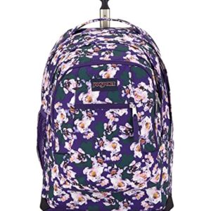 JanSport Driver 8 Rolling Backpack and Computer Bag, Purple Petals - Durable Laptop Backpack with Wheels, Tuckaway Straps, 15-inch Laptop Sleeve - Premium Bag Rucksack