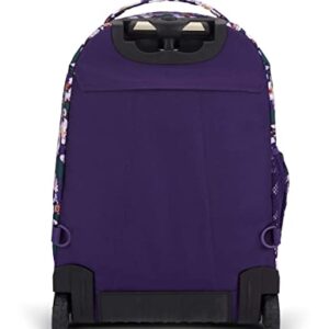 JanSport Driver 8 Rolling Backpack and Computer Bag, Purple Petals - Durable Laptop Backpack with Wheels, Tuckaway Straps, 15-inch Laptop Sleeve - Premium Bag Rucksack