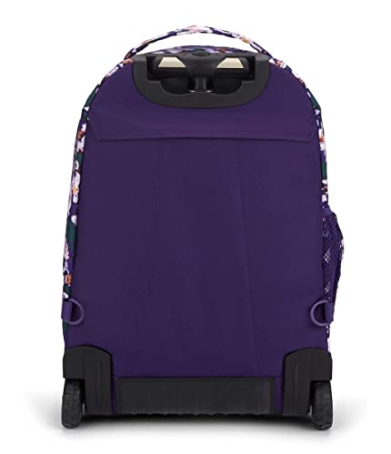 JanSport Driver 8 Rolling Backpack and Computer Bag, Purple Petals - Durable Laptop Backpack with Wheels, Tuckaway Straps, 15-inch Laptop Sleeve - Premium Bag Rucksack