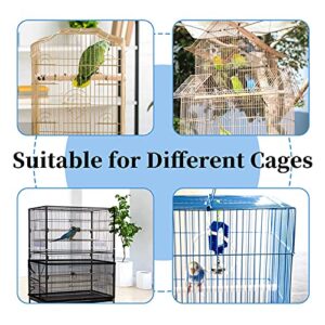 Daoeny Large Bird Cage Cover, Bird Cage Seed Catcher, Adjustable Soft Airy Nylon Mesh Net, Birdcage Cover Skirt Seed Guard for Parrot Parakeet Macaw African Round Square Cages (Black)